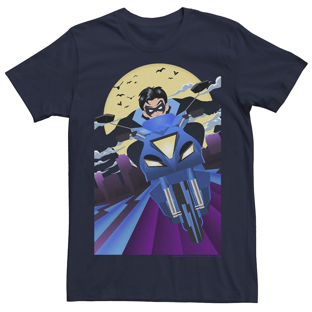 Men's DC Fandome Batman Nightwing Motorcycle Poster Tee