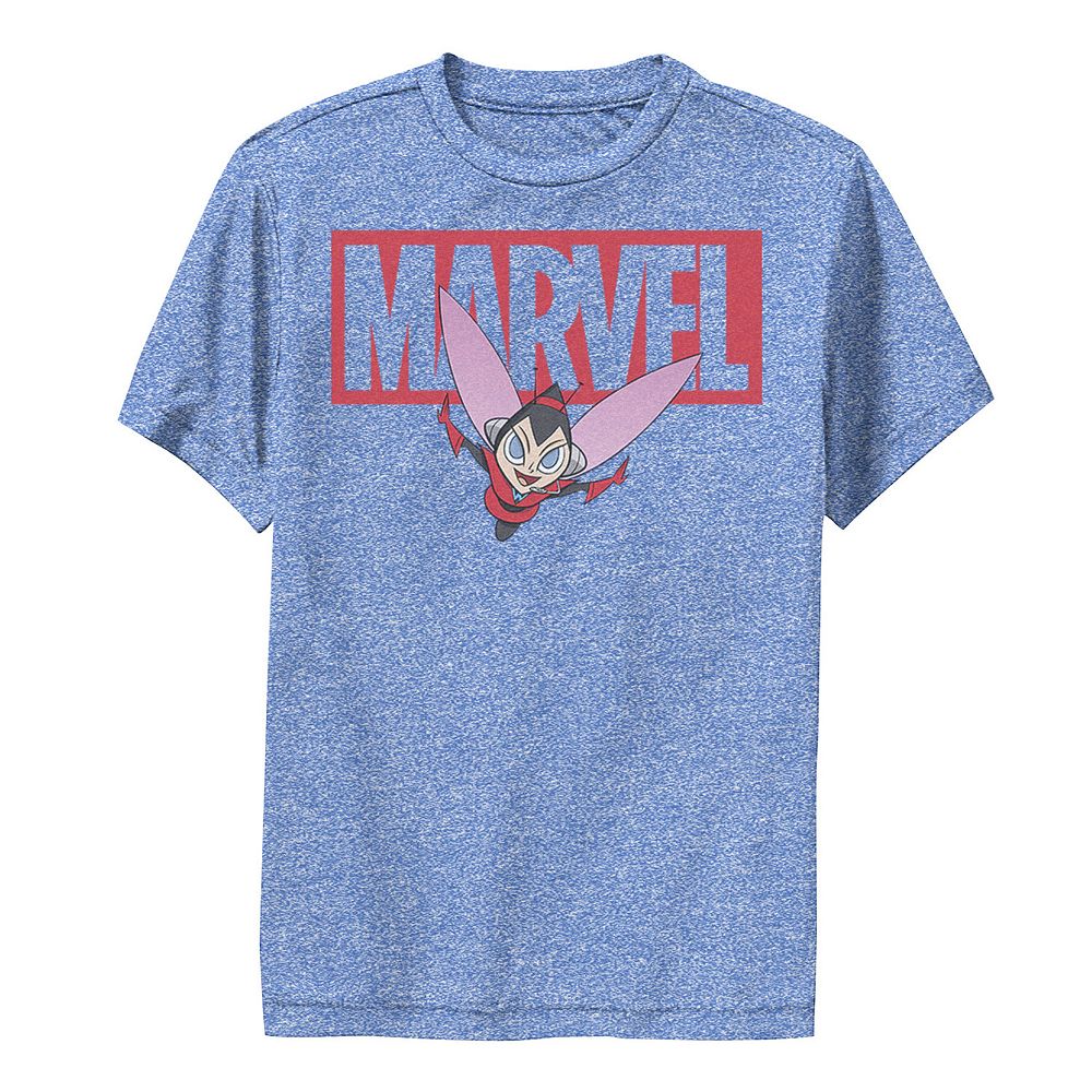 Boys 8-20 Marvel Wasp Chibi Action Pose Logo Outline Performance ...