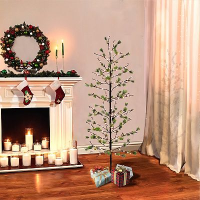 6 Ft Lighted Stick Tree 6 Ft Tall Birch Tree With 588 LEDs,