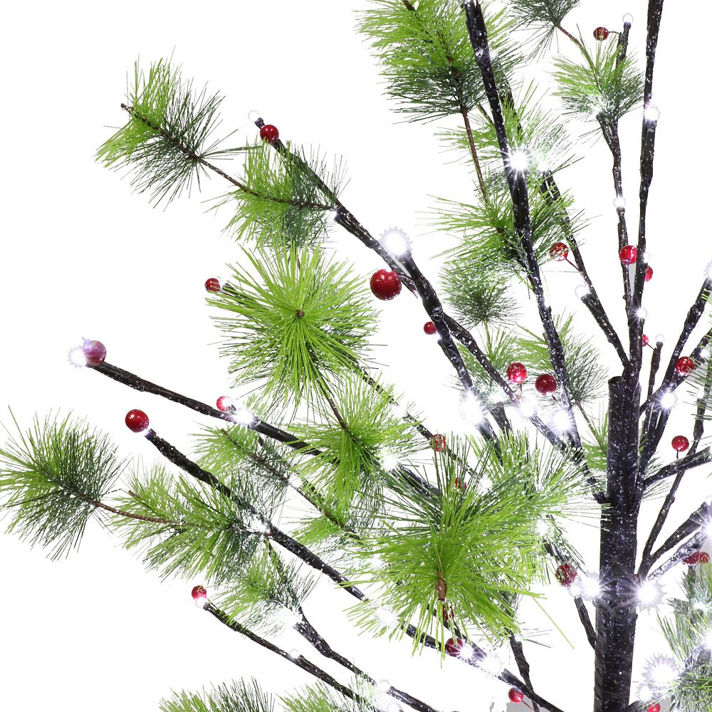 PULEO INTERNATIONAL 3-ft. Pre-Lit Twig Tree with LED Twinkle Lights