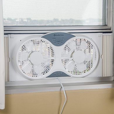 Comfort Zone 3 Speed Dual Reversible Window Sill Fan with Remote ...