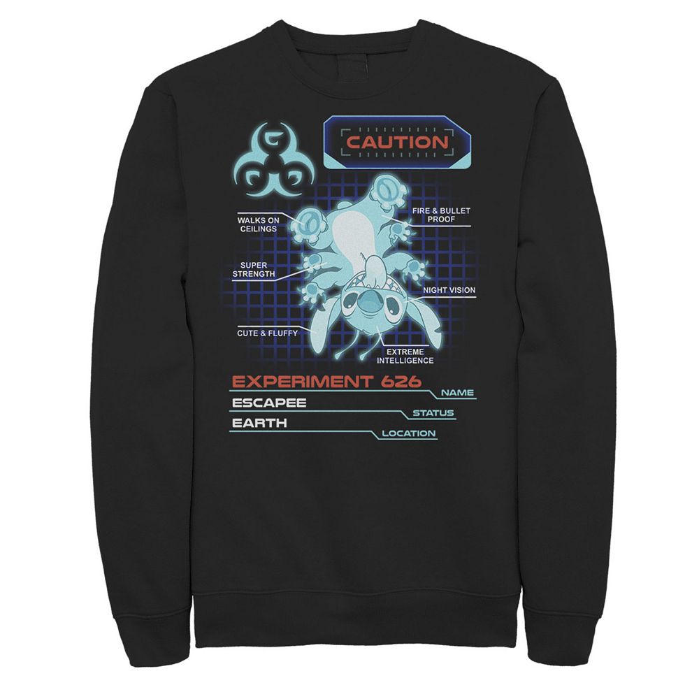 Disney's Lilo & Stitch Experiment 626 Status Blue Grid Men's Sweatshirt