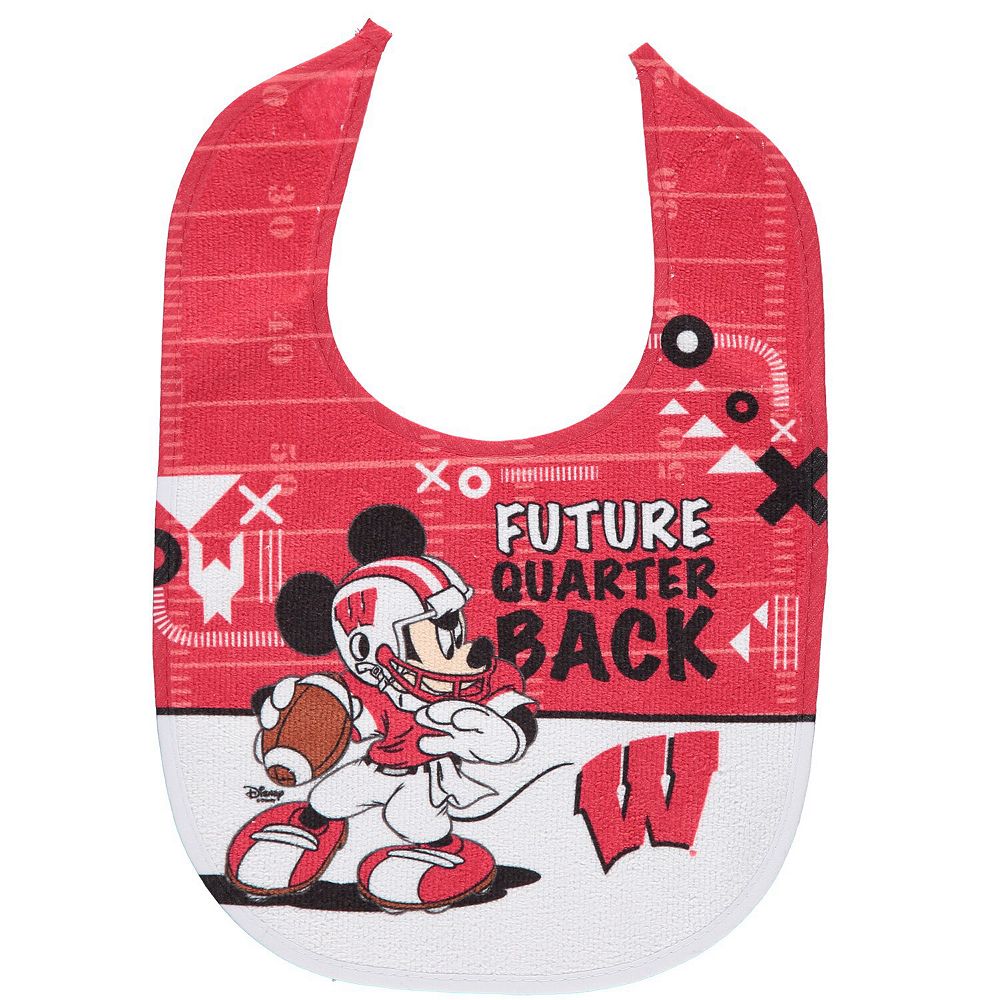 WinCraft Wisconsin Badgers Disney Mickey All Pro Baby Bib