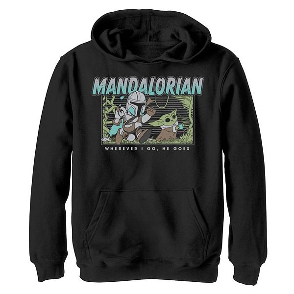 Boys 4-20 Star Wars: Mandalorian Macaroon Chase Graphic Hoodie