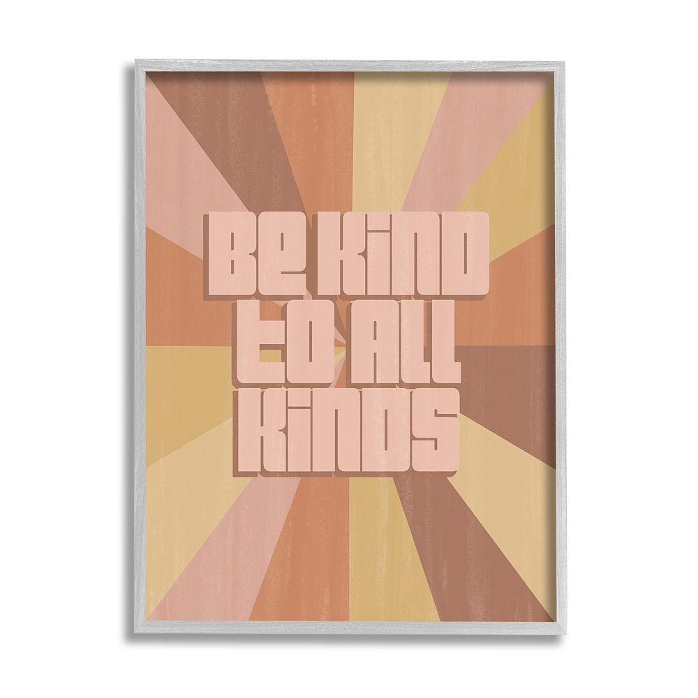 Stupell Home Decor Be Kind to All Stripes Canvas Wall Art