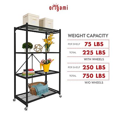 Origami Shelving Origami Foldable Steel 6 Tier Bookshelf