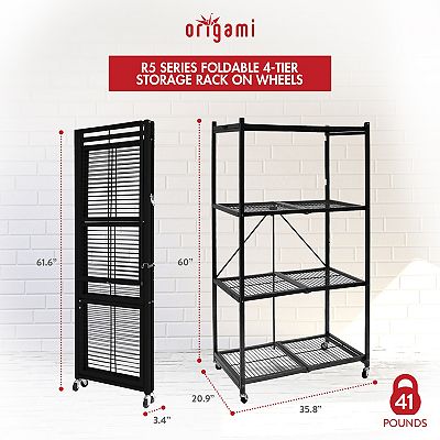 Origami Shelving Origami Foldable Steel 6 Tier Bookshelf