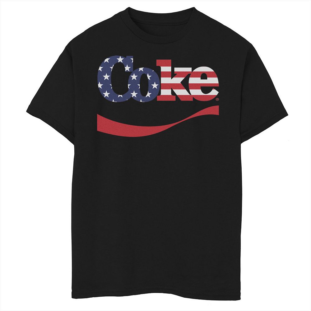 Boys 8-20 Coca-Cola Coke American Flag Logo Vintage Graphic Tee