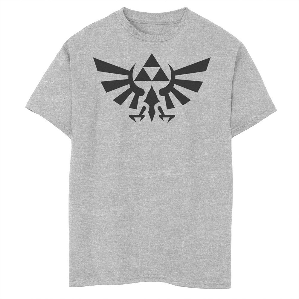 Boys 6-20 Nintendo Zelda Hyrule Crest Triforce Black Out Logo Graphic Tee