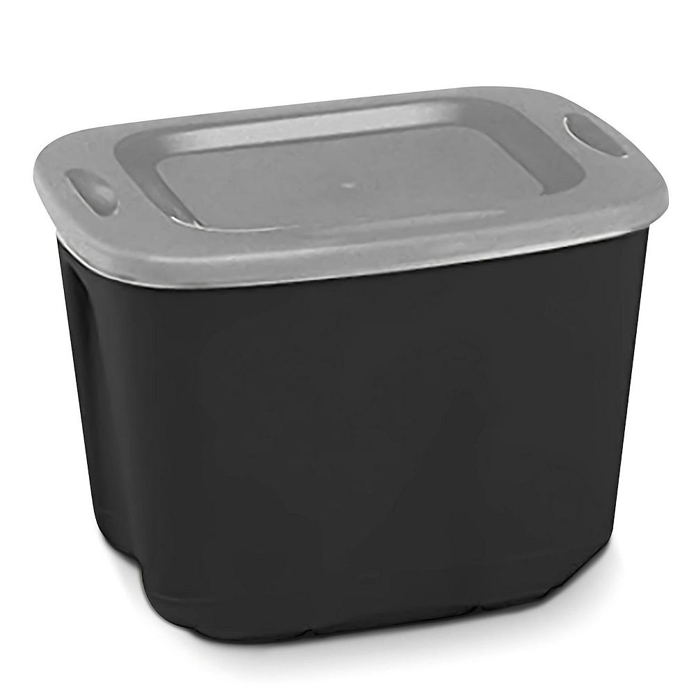 Homz 6610BKTS.10 10 Gallon Durable Molded Plastic Storage Bin with ...