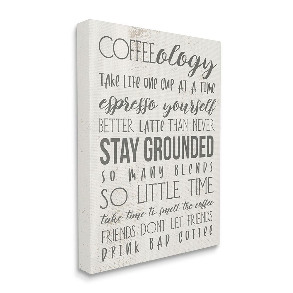 Stupell Home Decor Coffee-Ology Motivational Life Puns Kitchen Humor ...