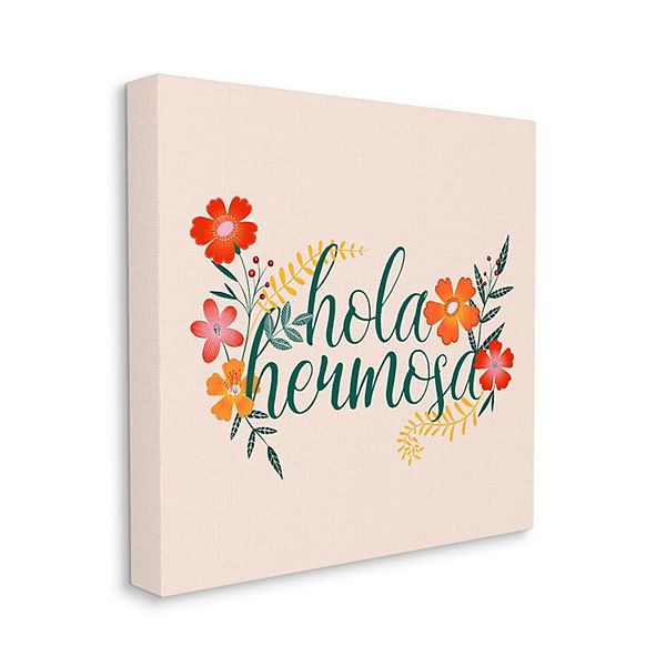 Stupell Home Decor Hola Hermosa Spanish Canvas Wall Art
