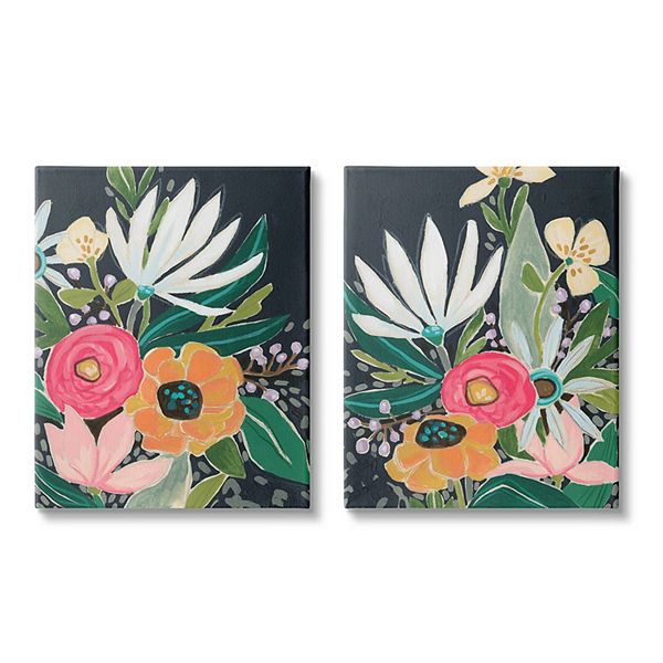Stupell Home Decor Abstract Tropical Florals Canvas Wall Art 2-piece Set