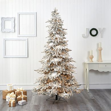 nearly natural 7.5-ft. Flocked Grand Northern Rocky Fir 6672-Light ...