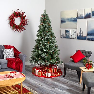 nearly natural 7-ft. Snow French Alps Mountain Pine Artificial ...