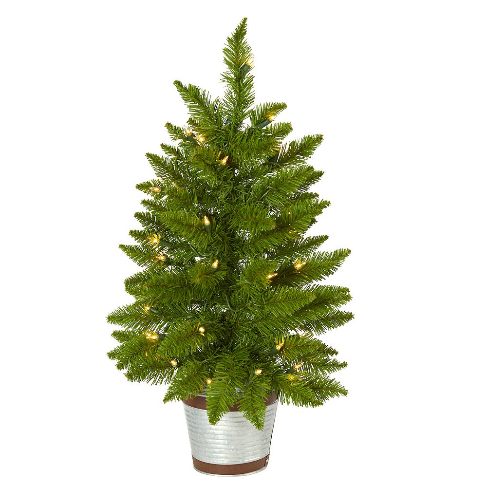 nearly natural 2-ft. Providence Pine Pre-Lit Artificial Christmas Tree ...