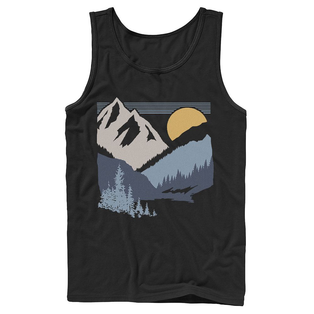 Men's Slanted Sun And Mountains Tank Top