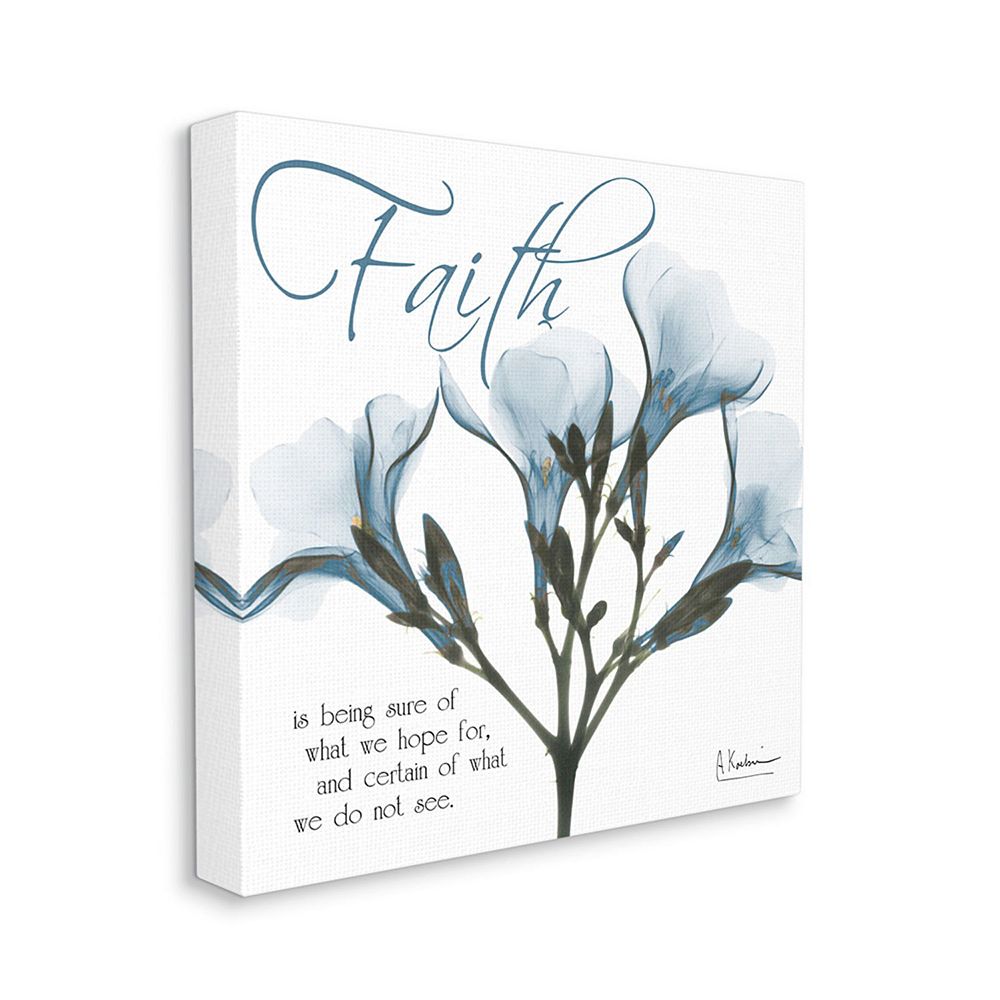 Stupell Home Decor Faith Flower Silhouette Canvas Wall Art