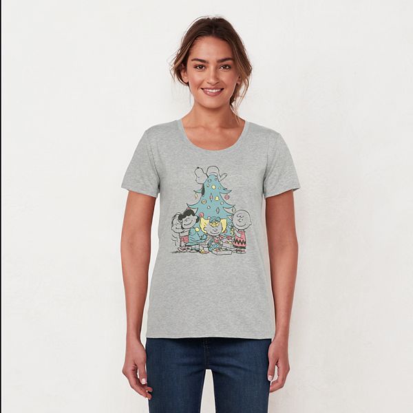 Women's LC Lauren Conrad Peanuts Snoopy Christmas Graphic Tees