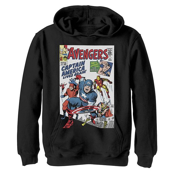 Boys 8-20 Marvel The Avengers Retro Comic Book Cover Hoodie