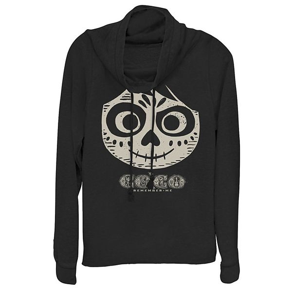 Disney / Pixar's Coco Miguel Skeleton Face Juniors' Cowlneck Graphic ...