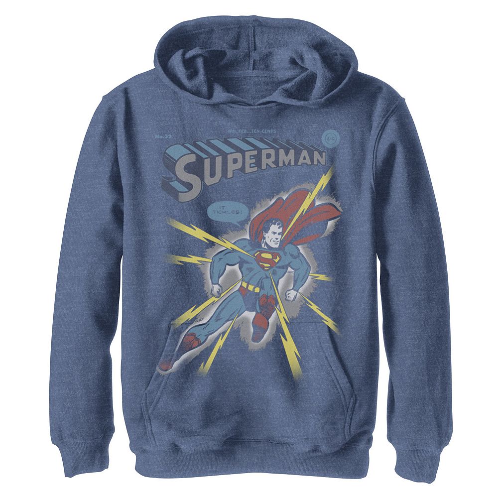 Boys 8-20 Superman It Tickles Electrocuted Retro Portrait Hoodie