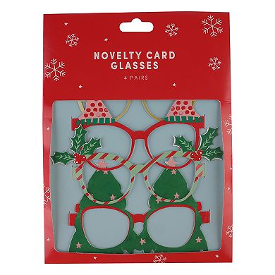 Table Fun Paper Christmas Glasses 4-Pack