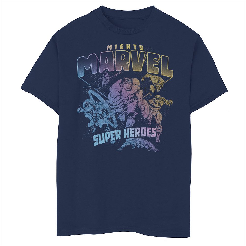 Boys 8-20 Marvel Mighty Marvel Super Heroes Gradient Portrait Tee