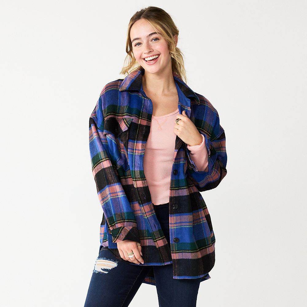 Juniors' SO® Oversized Shacket