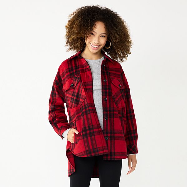 Juniors' SO® Oversized Shacket