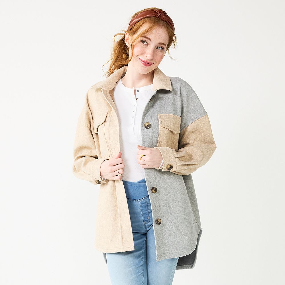 Juniors' SO® Oversized Shacket