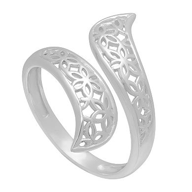 PRIMROSE Sterling Silver Flower Filigree Bypass Ring