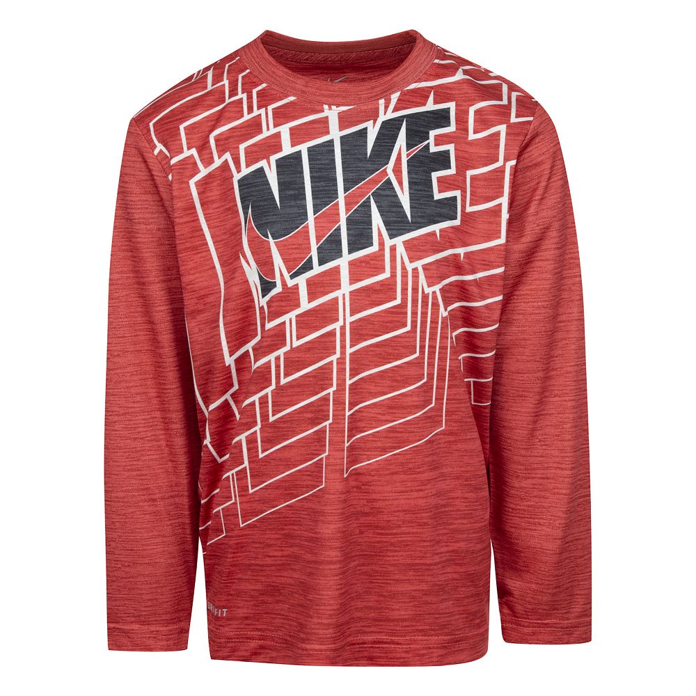 Boys 4-7 Nike Block Logo Long Sleeved Tee