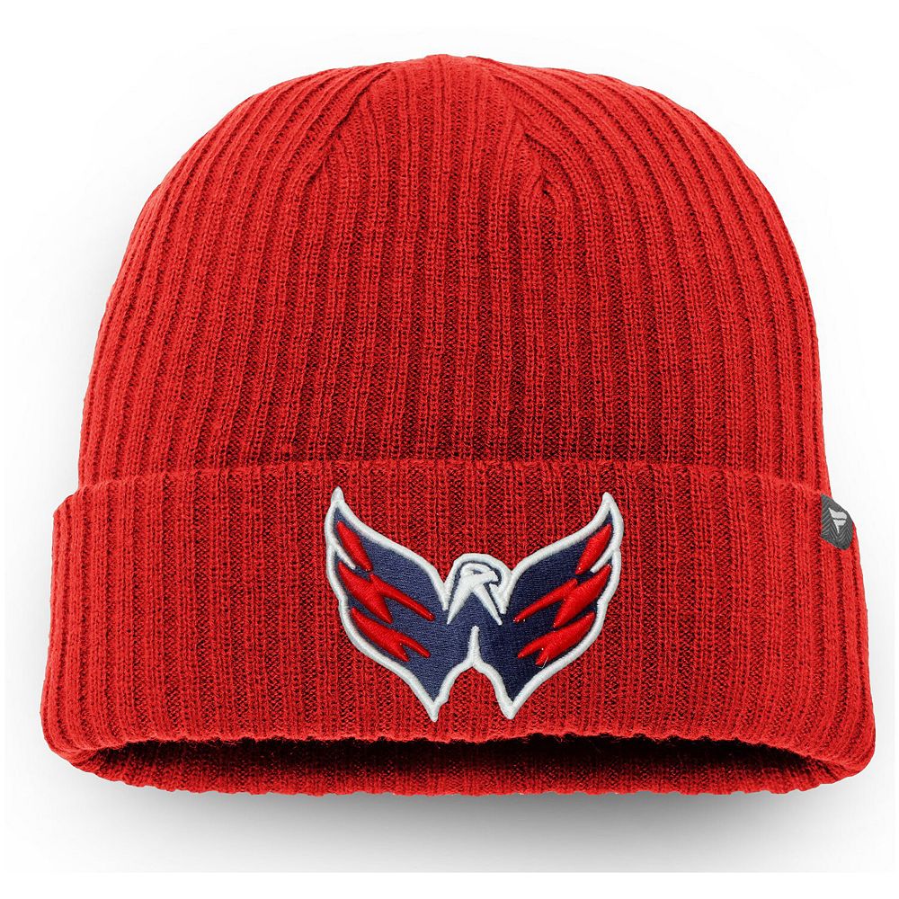Men's Fanatics Branded Red Washington Capitals Core Primary Logo Cuffed ...