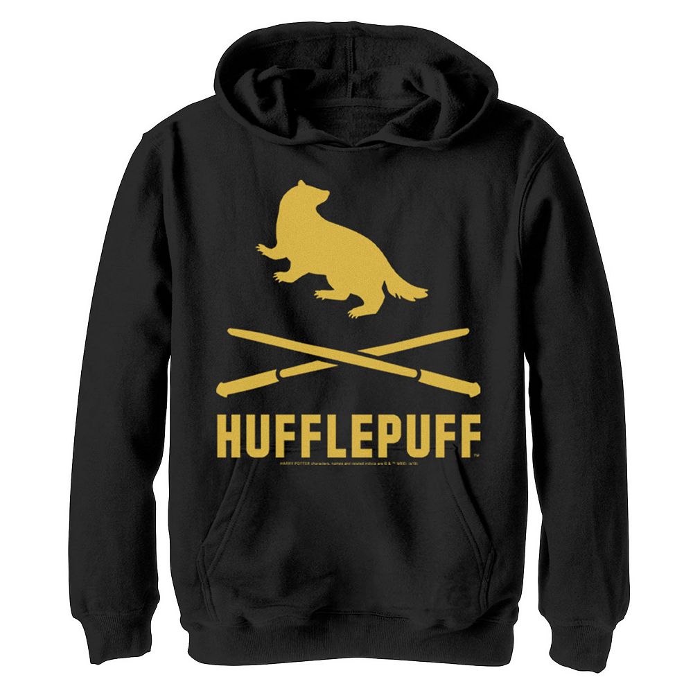 Boys 4-20 Harry Potter Hufflepuff Crossed Wands Logo Graphic Fleece Hoodie
