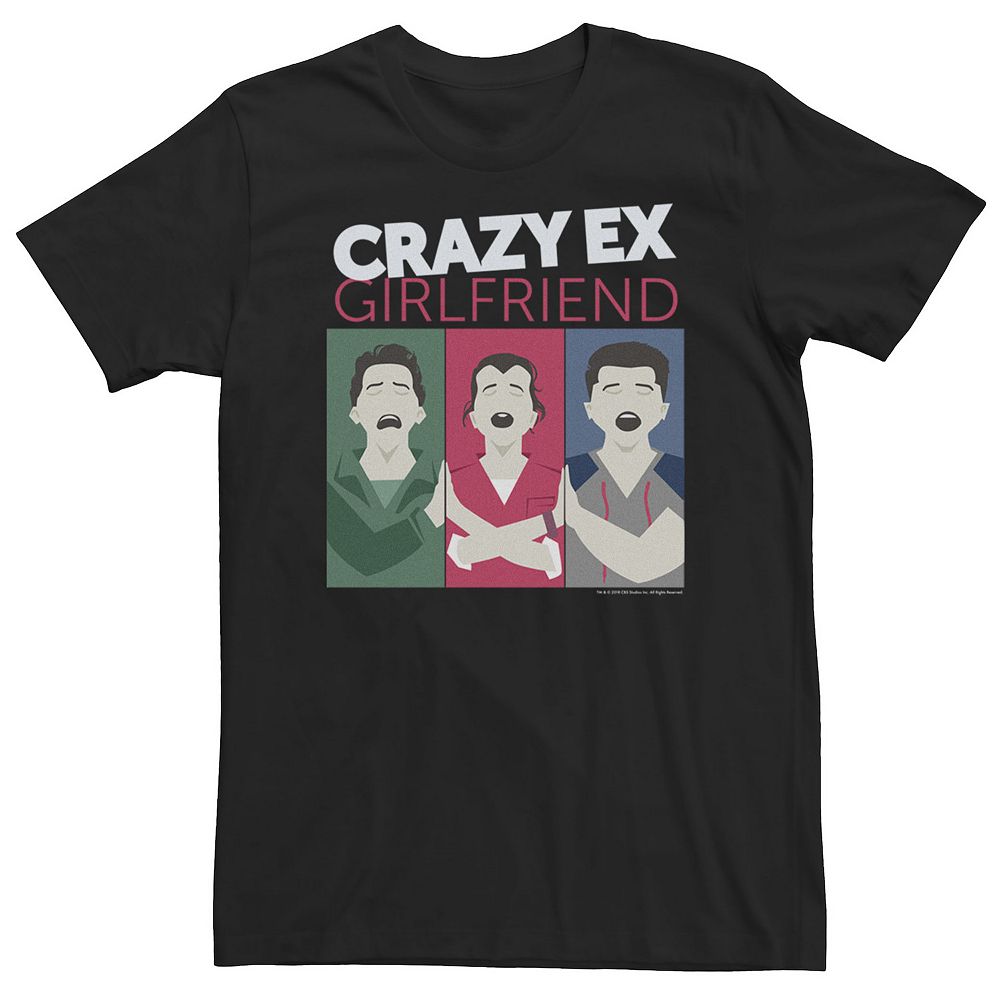 Big & Tall Crazy Ex Girlfriend Box Panel Cartoon Style Tee