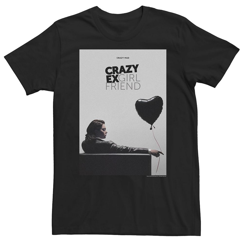 Big & Tall Crazy Ex Girlfriend Black Balloon Poster Tee