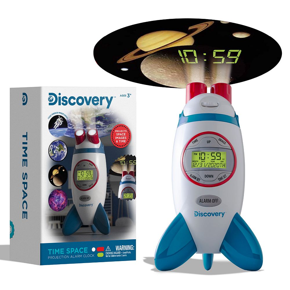 Discovery Mindblown Kids Rocketship Projection Alarm Clock