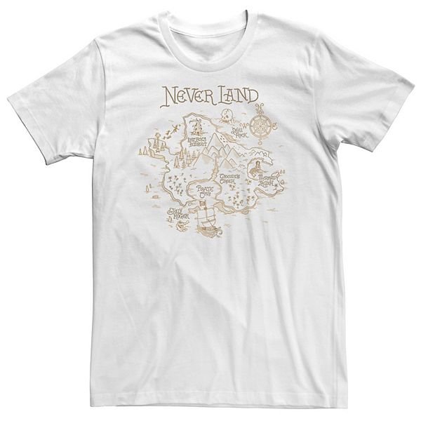 Big & Tall Disney Peter Pan Never Land Map And Compass Tee