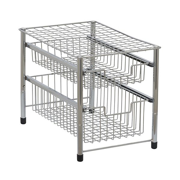 Household Essentials Two Basket Sliding Cabinet Organizer