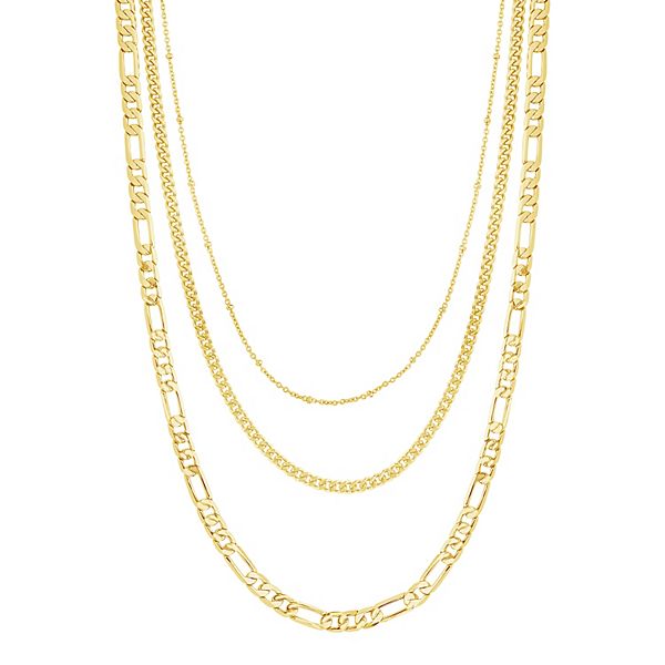 MC Collective 14k Gold Simple Layered Chain Necklace