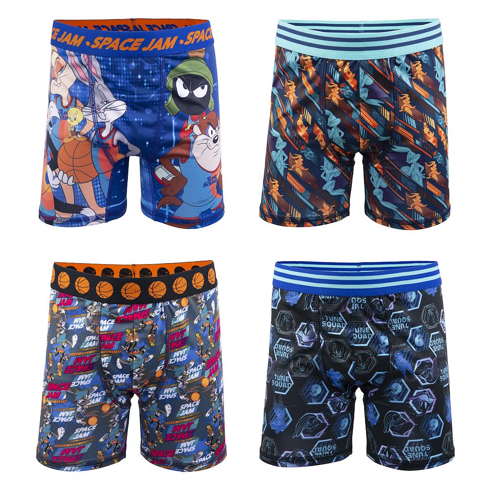 Boys Space Jam 4-Pack Athletic Boxer Briefs