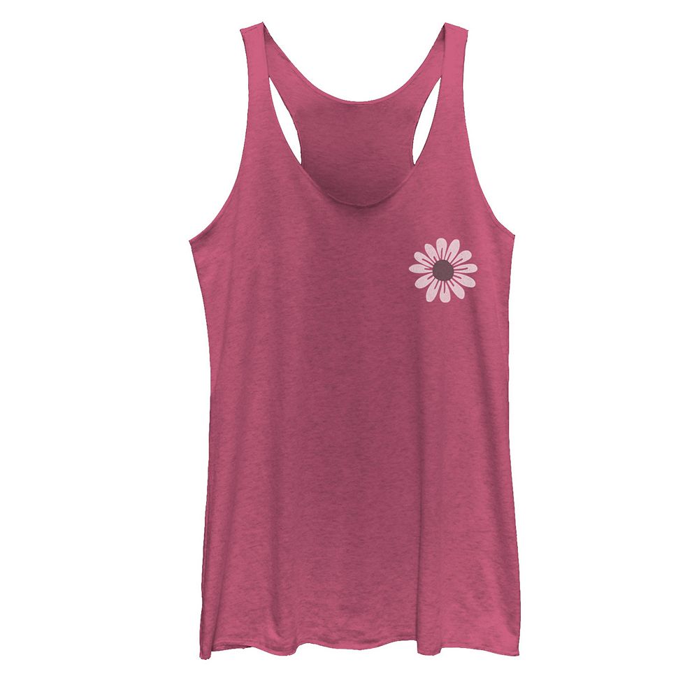 Juniors' Simple Daisy Left Chest Tank Top