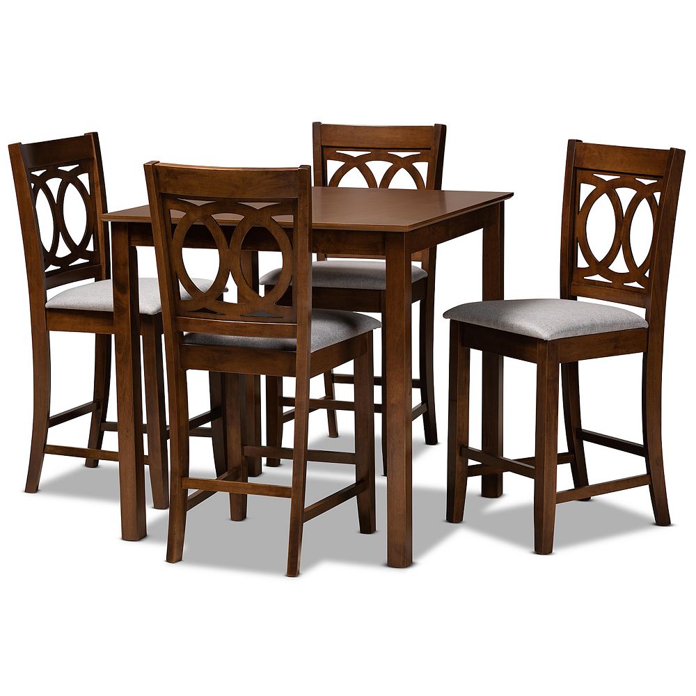 Baxton Studio Lenoir Pub Dining Table & Chair 5-piece Set