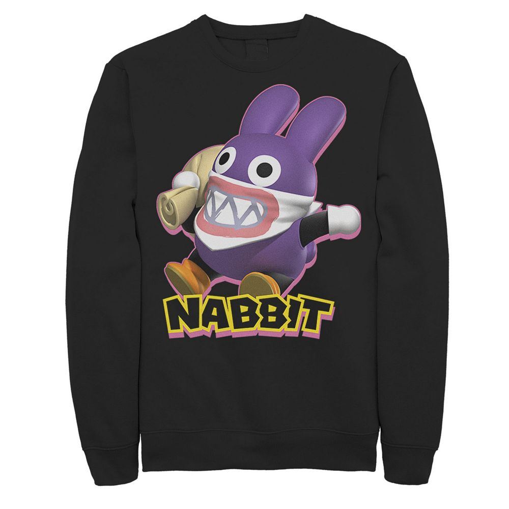 Men's Nintendo Super Mario Nabbit Action Pose Portrait Logo Sweatshirt