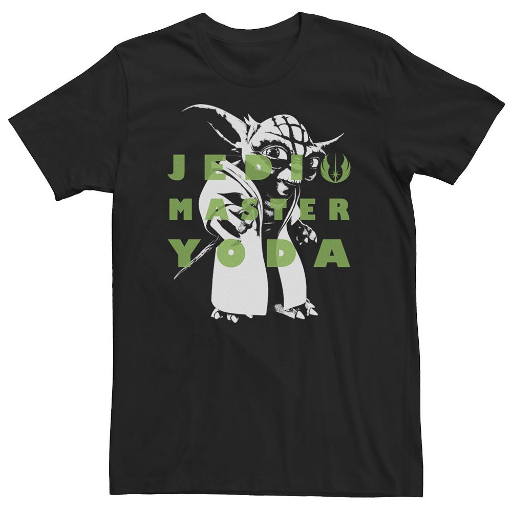 Big & Tall Star Wars: Clone Wars Yoda Jedi Master Text Overlay Tee