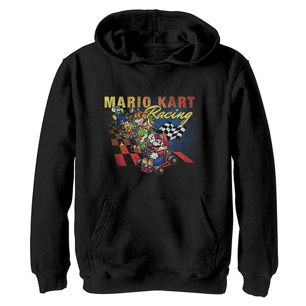 Boys 4-20 Mario Kart Racing Checker Flag Hoodie