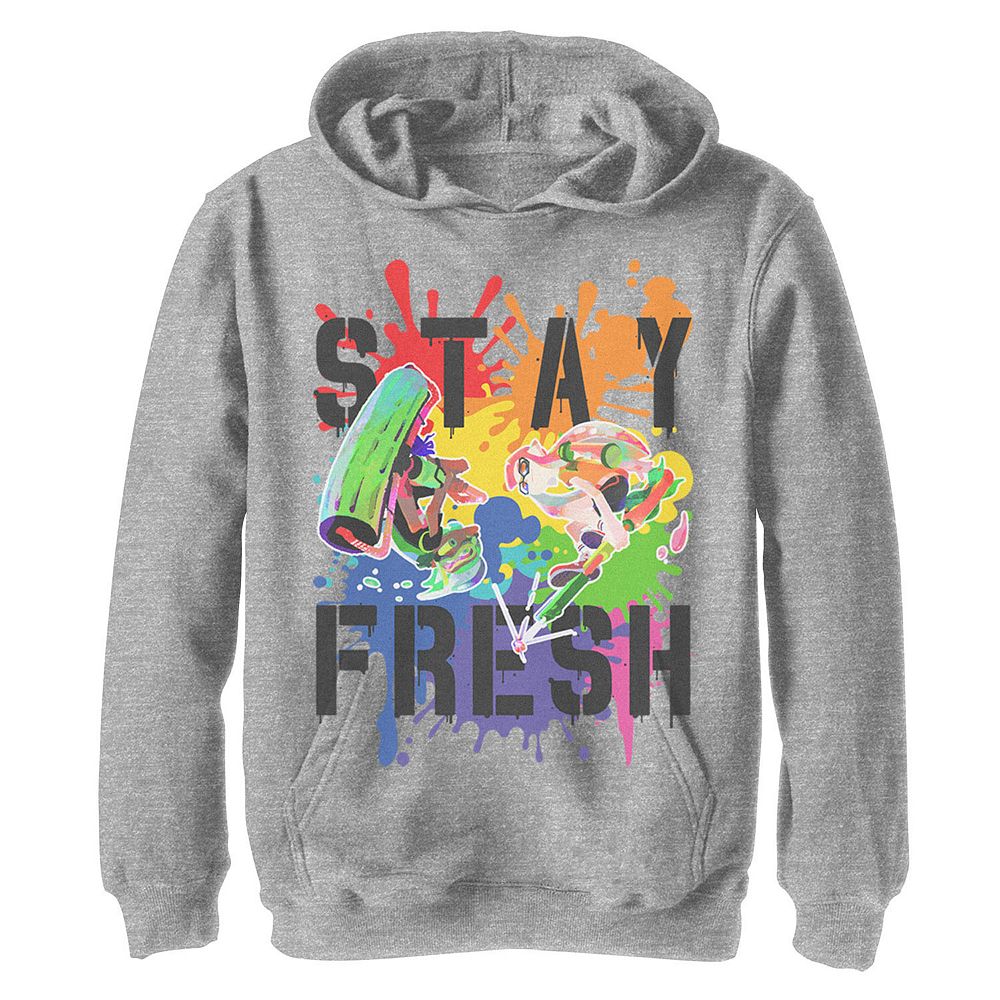 Boys 8-20 Splatoon Stay Fresh Rainbow Paint Splat Hoodie