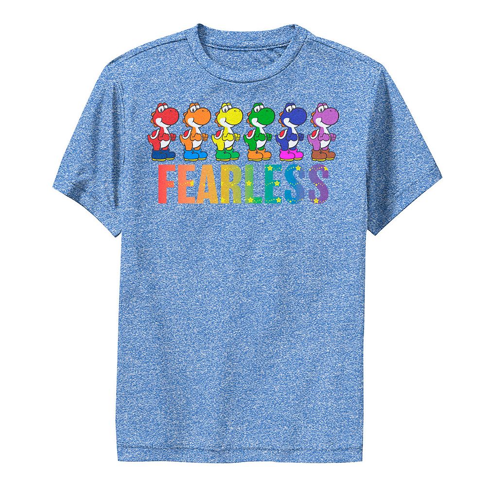 Boys 6-20 Super Mario Pride Yoshi Fearless Rainbow Line Up Graphic Tee