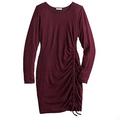 Women's Nine West Fitted Long Sleeve Side Cinch Dress